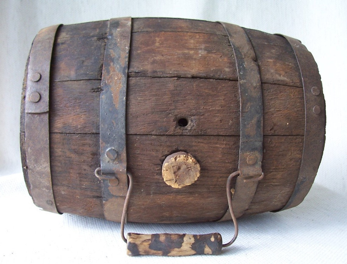 Vintage Mini Wood Barrel Keg With Handle Etsy Vintage Mini Wood Barrel Keg With Handle Etsy