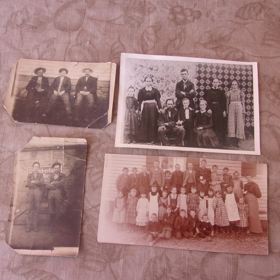 Antique Group of Four Black and White Family Photos. T058-0. - Etsy