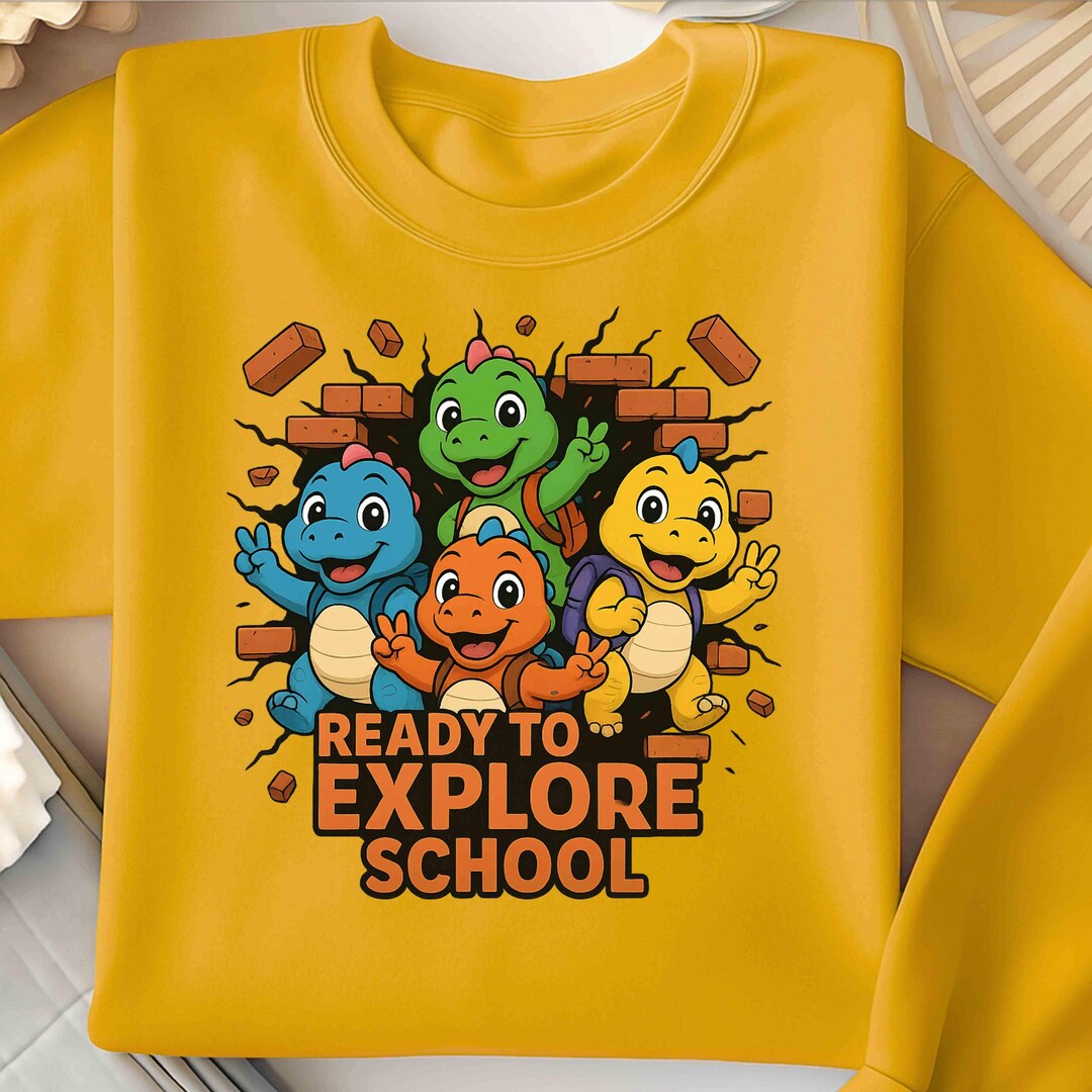 Back to School Dinosaur PNG | Ready to Explore School Design | Cute ...