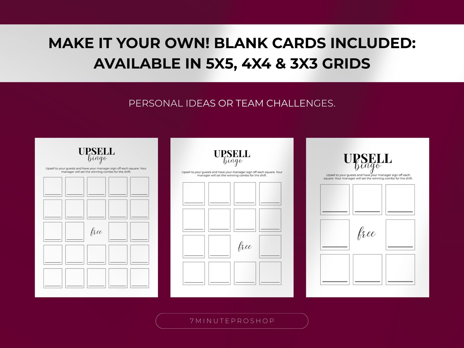 Restaurant Upsell Bingo Template Server Training Resource Digital Sales ...