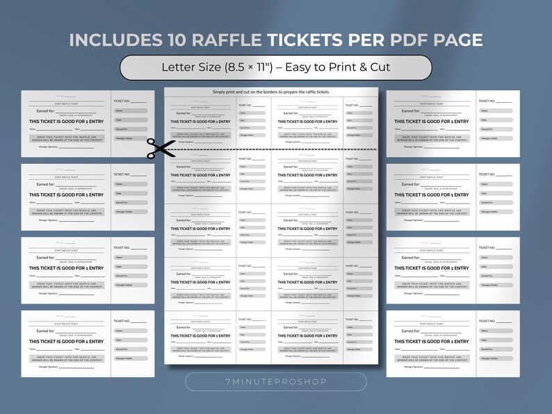 Printable Staff Raffle Ticket Template for Workplace Incentives Program ...