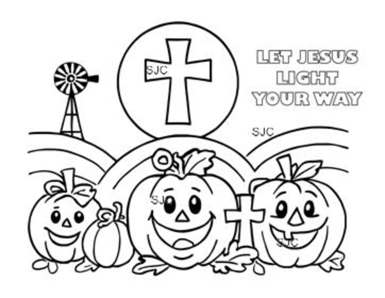 Halloween Christian Harvest Coloring Pages, Fall Activity Sheet ...