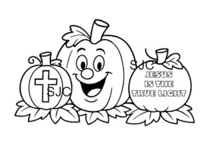 Halloween Christian Harvest Coloring Pages, Fall Activity Sheet ...