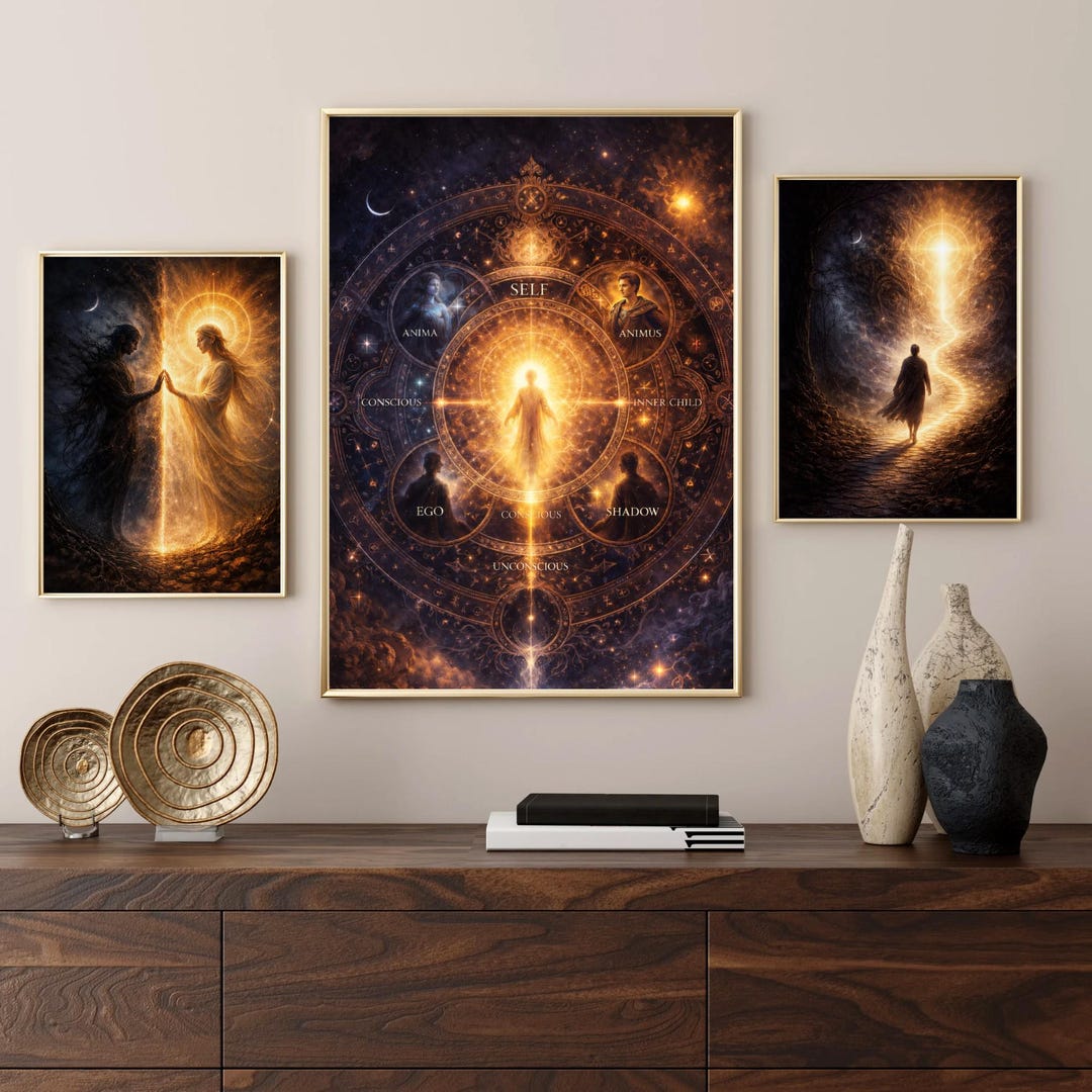 Carl Jung Individuation Art Set Shadow Work Psychology Prints Digital ...