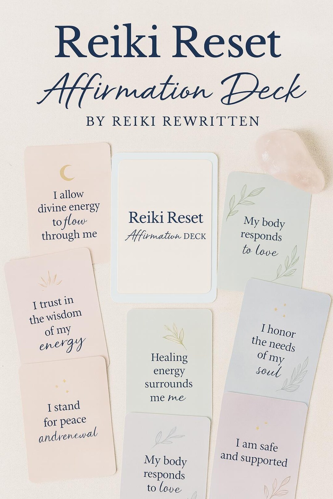 Printable Affirmation Cards – Reiki Reset Deck for Energy Healing ...