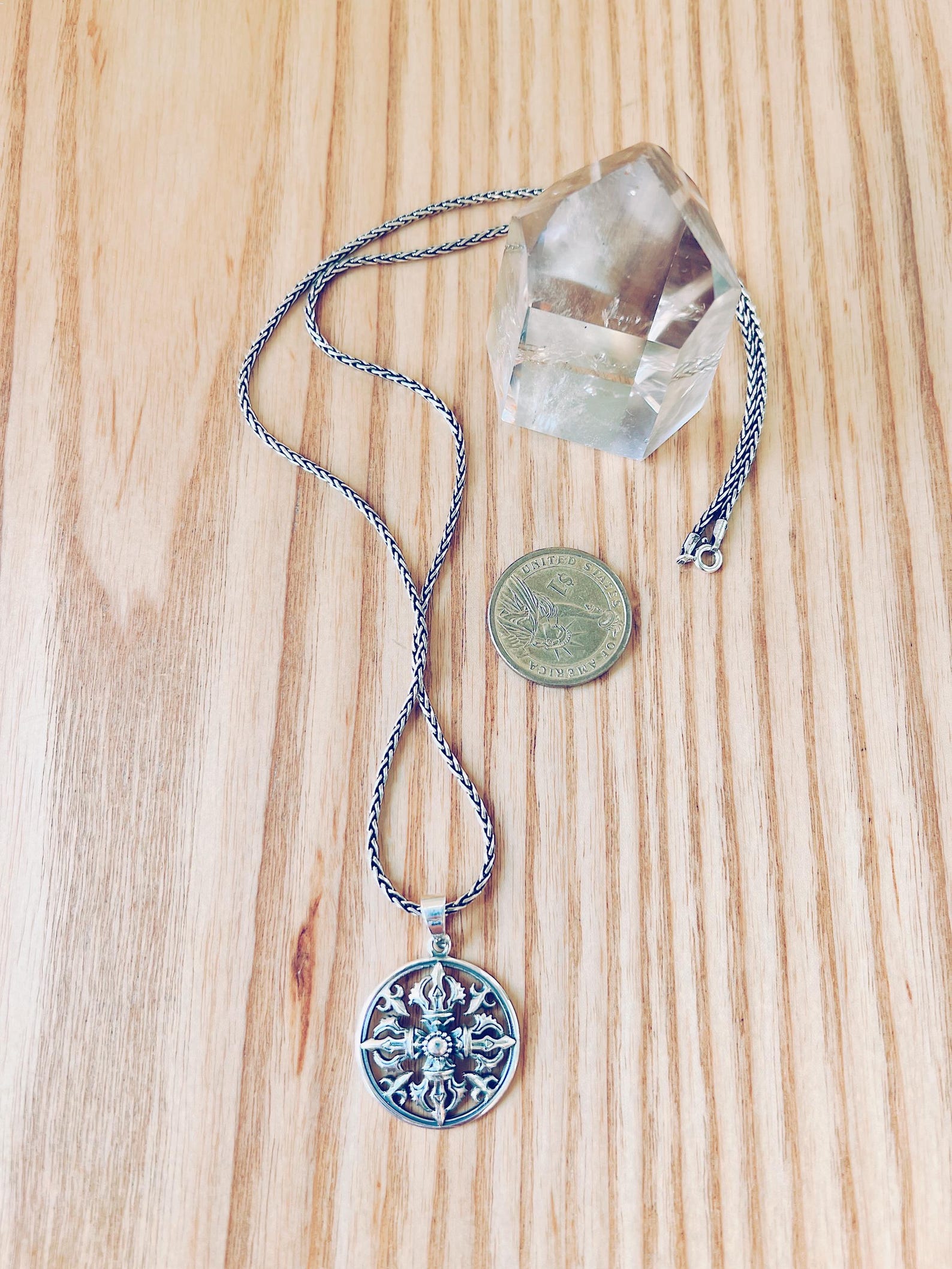 Sterling Silver Double Dorje Tibetan Pendant: Buddhist Vajra Spiritual ...