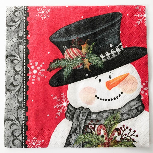 Snowman Napkin - Etsy