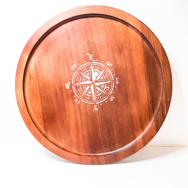 Wooden Round Tray - Etsy