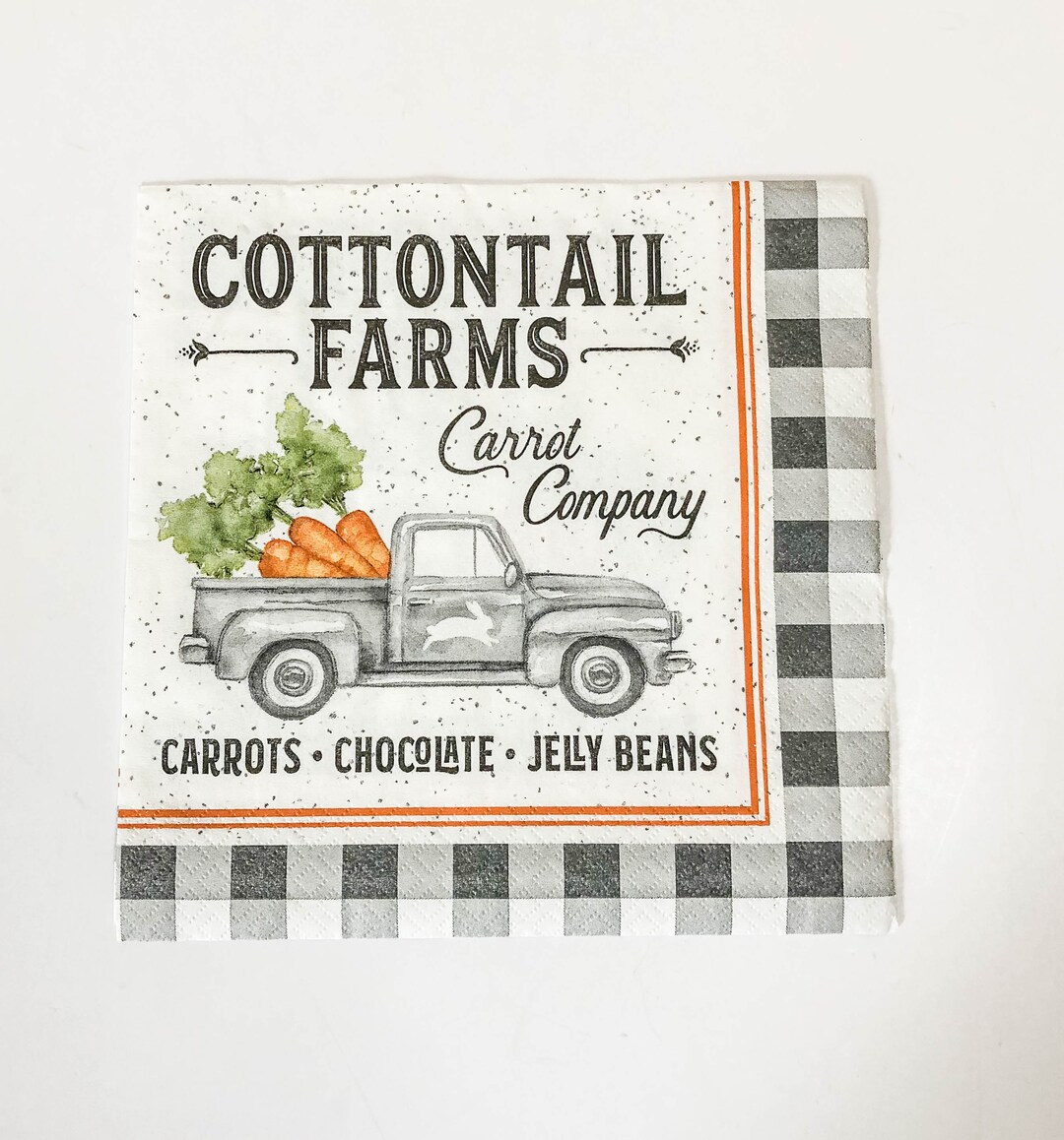 Napkins for Decoupage - Pick up Truck Farm Napkins SET of TWO ...