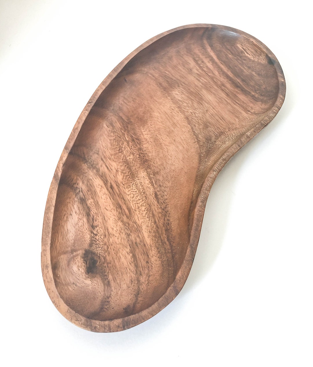 Monkey Pod Wood Dish - Natural Wooden Serving Tray - MCM Wooden Dish ...