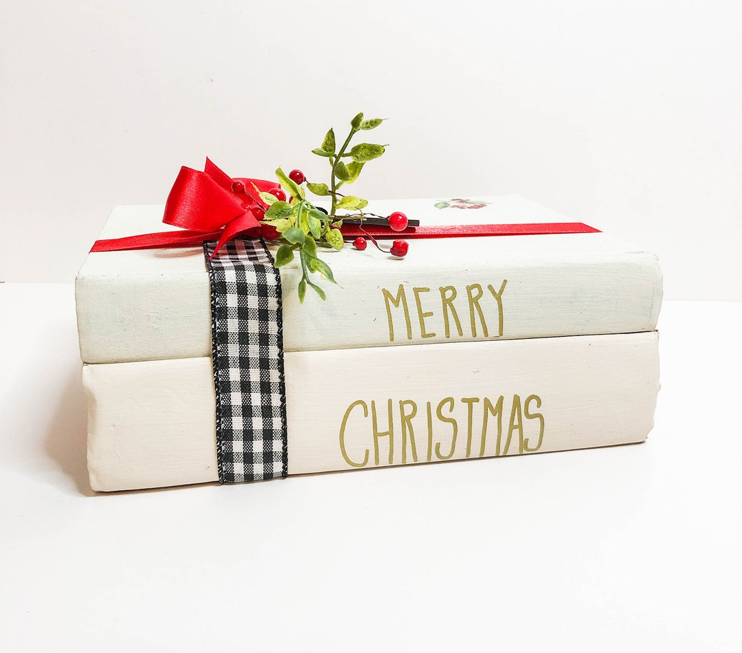 Merry Christmas Book Stack Christmas Book Stack Christmas Tiered Tray ...