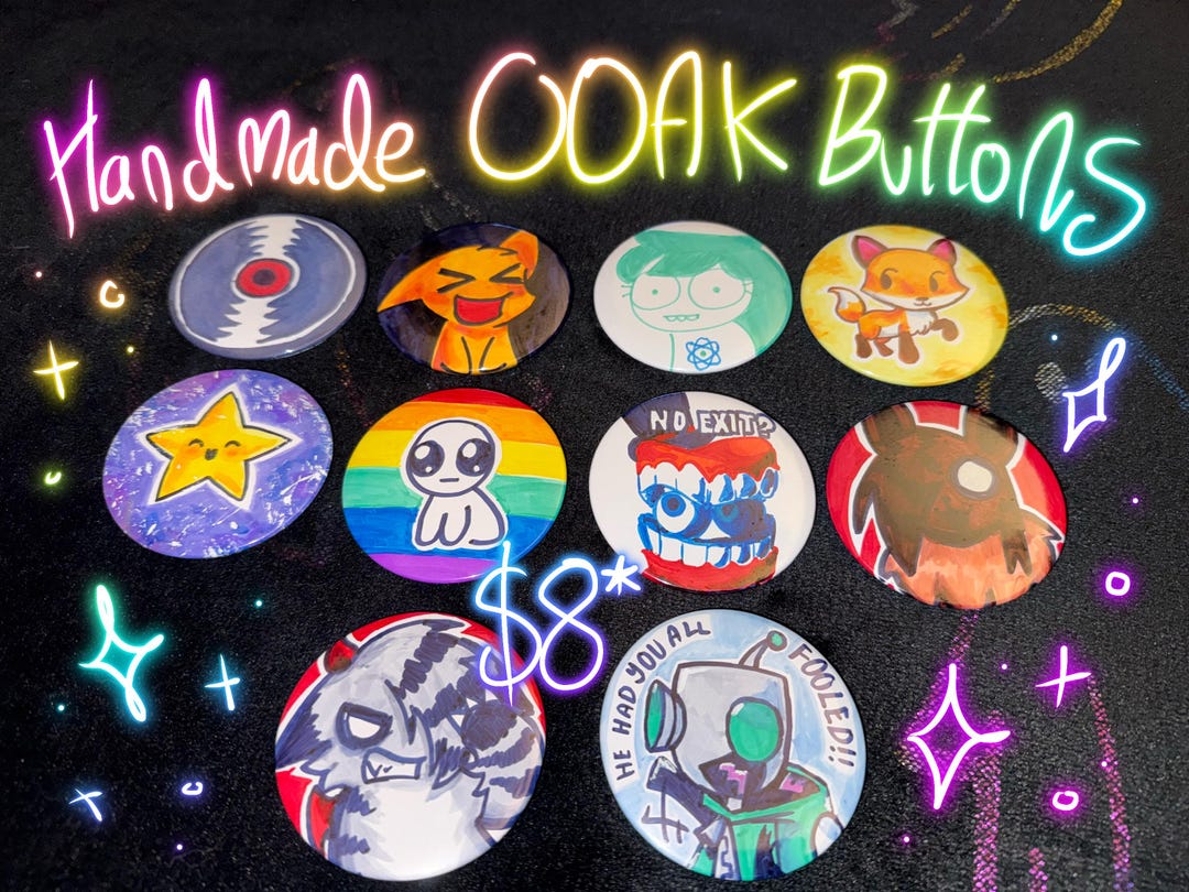 Handmade OOAK Pinback Buttons | Multi-fandom, Scene Furries, and More ...