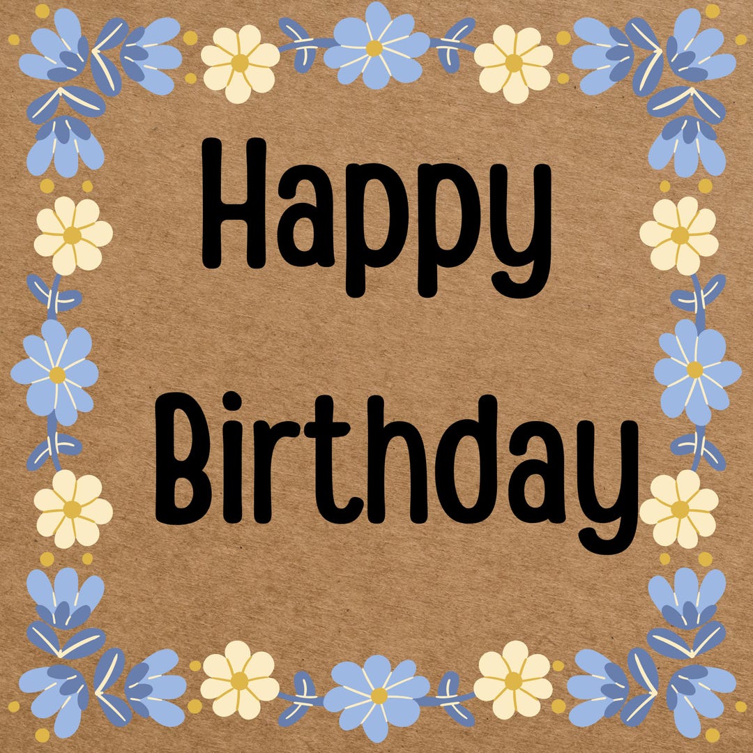 Flower Happy Birthday Banner – Hand-painted Custom Birthday Sign ...