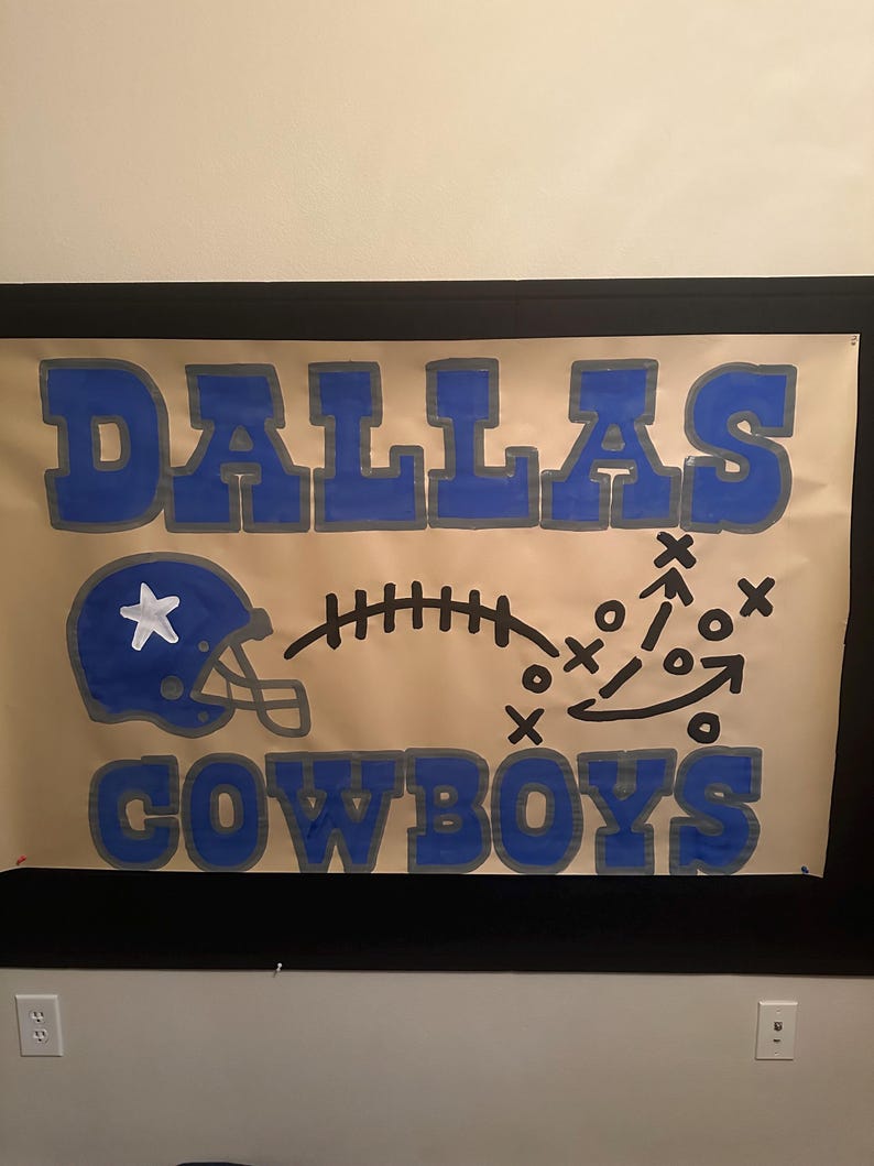 Hand-painted Dallas Cowboys Banner – Custom Football Tailgate Decor ...