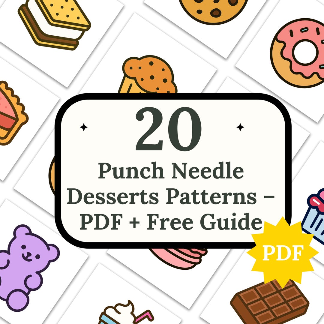 Punch Needle Coaster Patterns & Template – Cute Punch Needle Designs ...