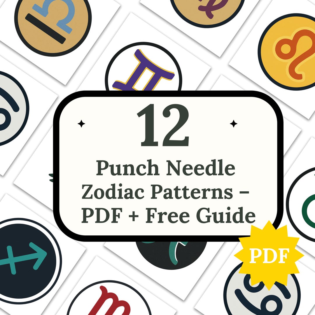 Punch Needle Coaster Patterns & Template – Cute Punch Needle Designs ...