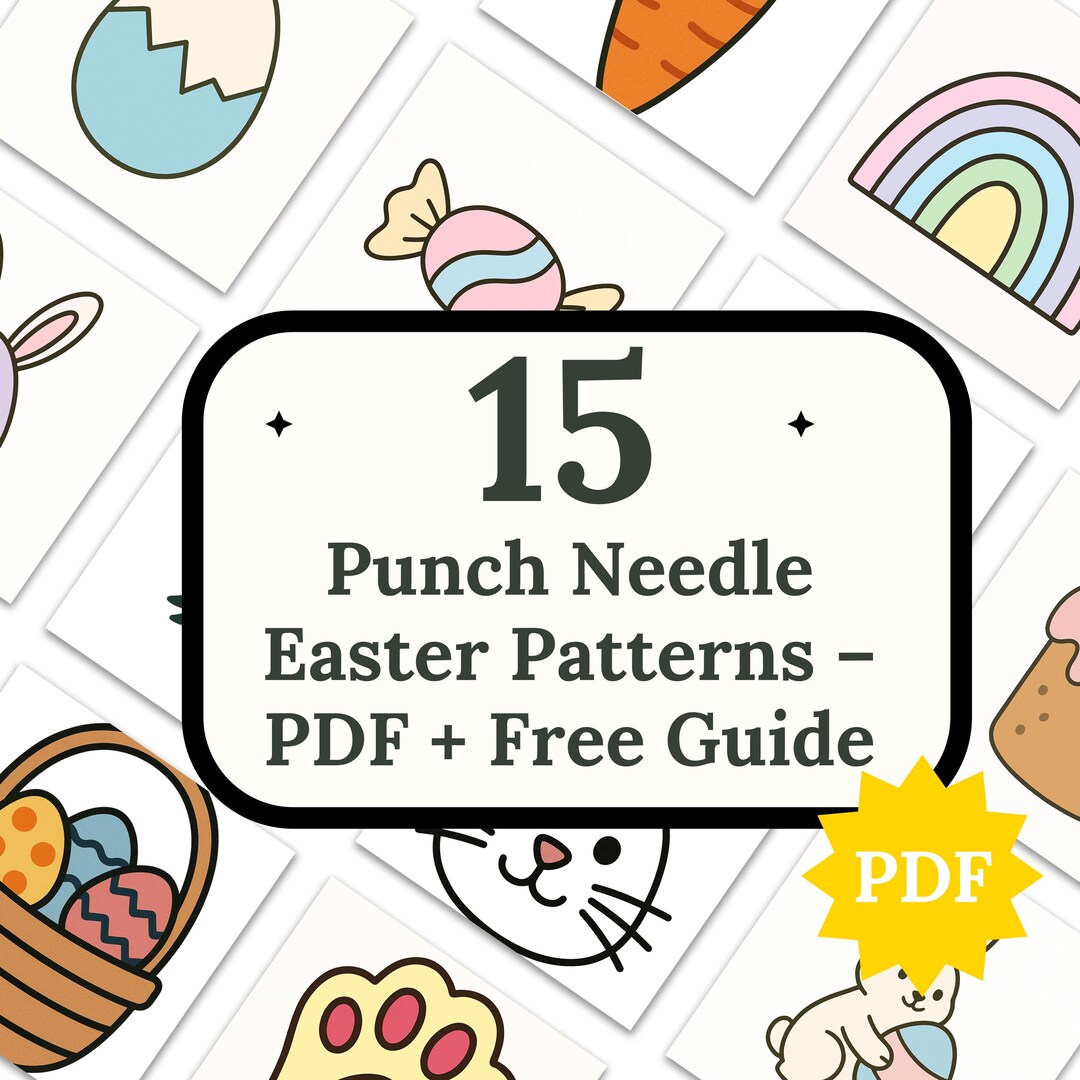 Punch Needle Coaster Patterns & Template – Cute Punch Needle Designs ...