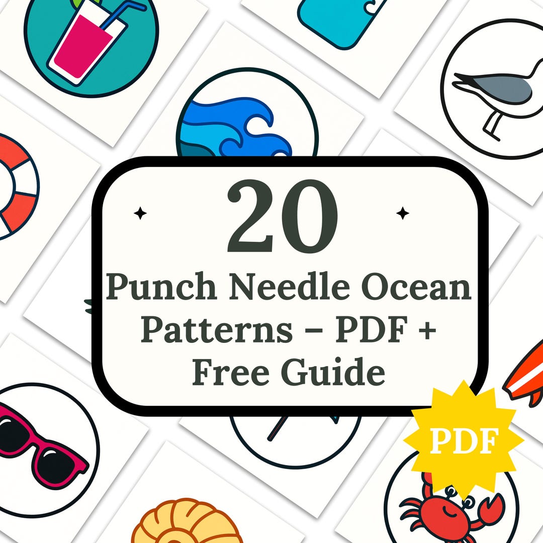 Punch Needle Coaster Patterns & Template – Cute Punch Needle Designs ...