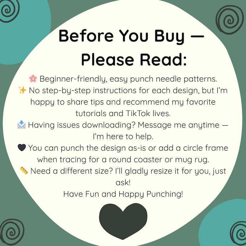 Punch Needle Coaster Patterns & Template – Cute Punch Needle Designs ...