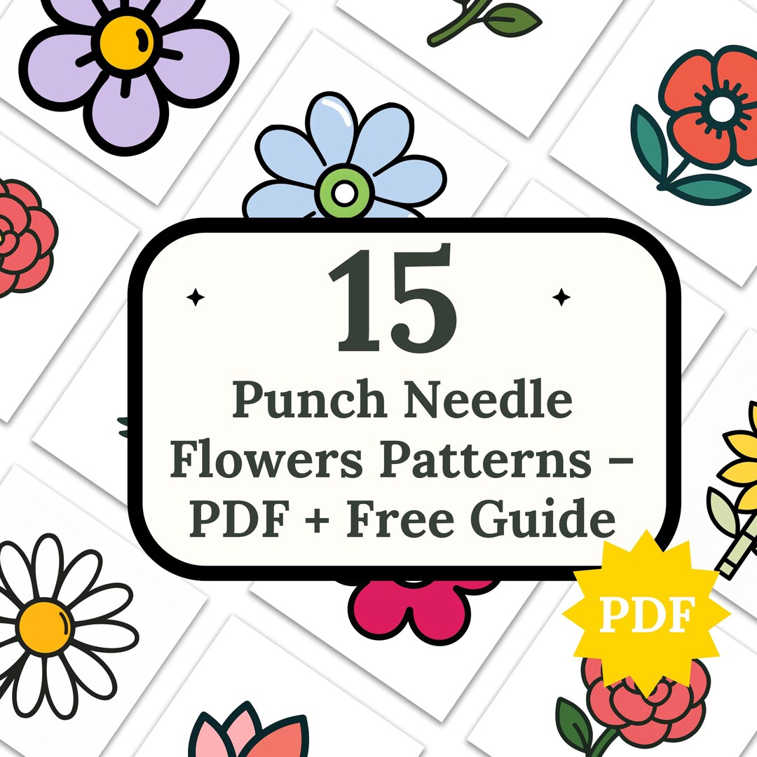 Punch Needle Coaster Patterns & Template – Cute Punch Needle Designs ...