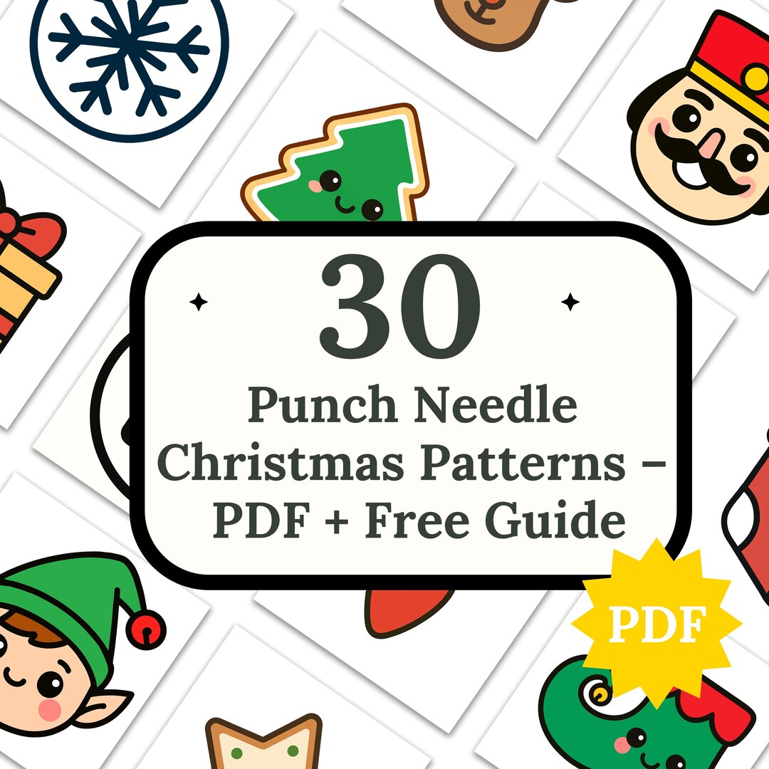 Punch Needle Coaster Patterns & Template – Cute Punch Needle Designs ...