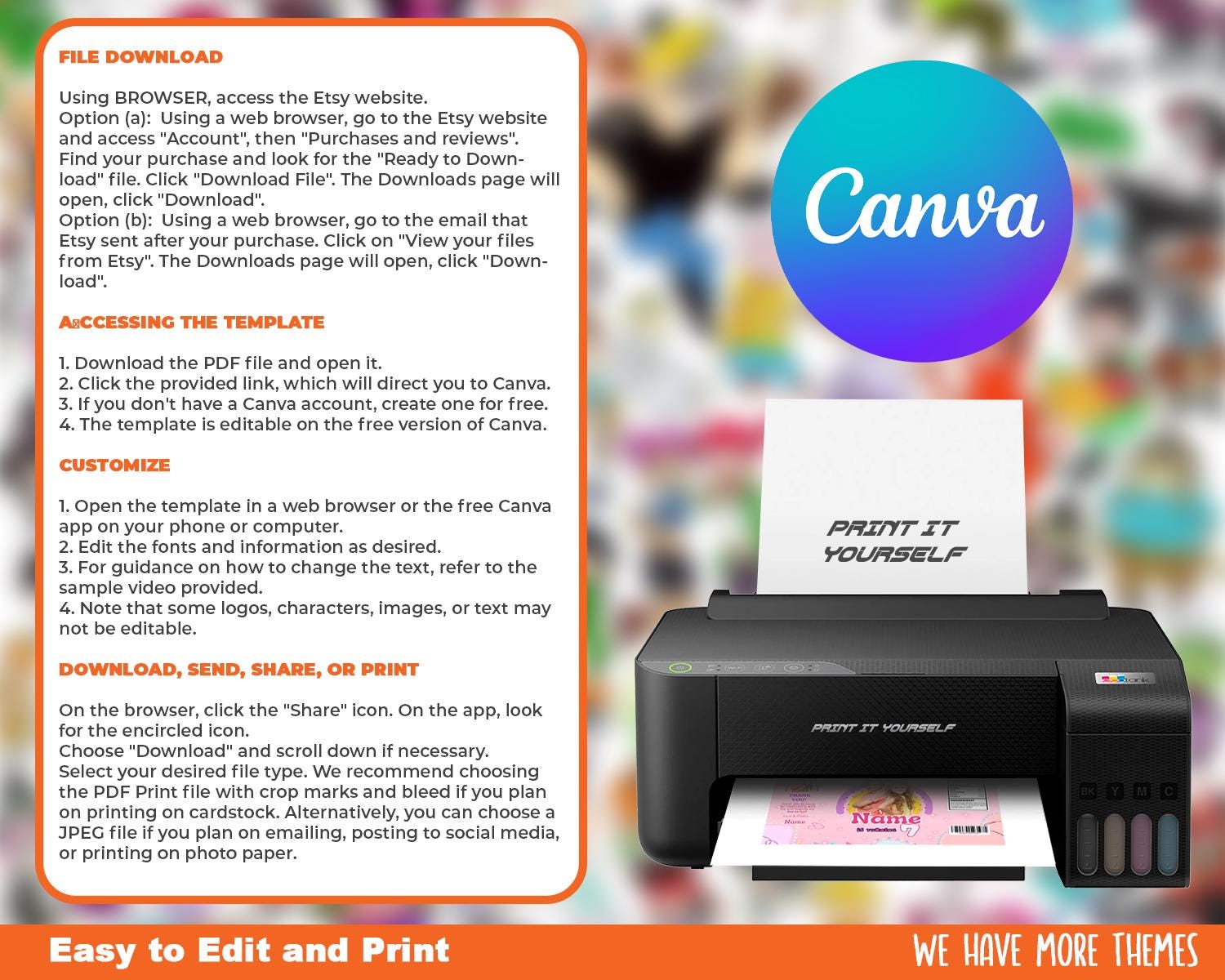 Diana and Roma Birthday Party Kit | Canva Template (digital Download ...