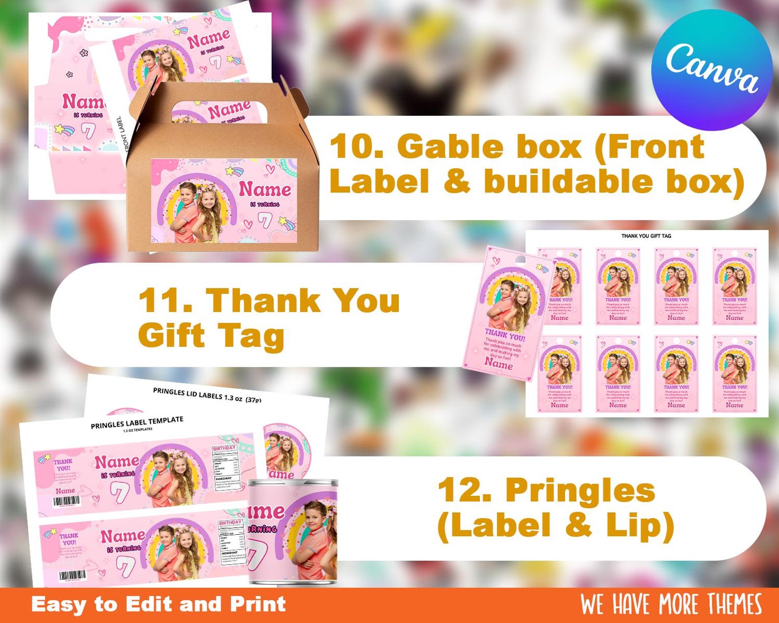 Diana and Roma Birthday Party Kit | Canva Template (digital Download ...