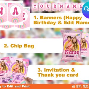 Diana and Roma Birthday Party Kit | Canva Template (digital Download ...