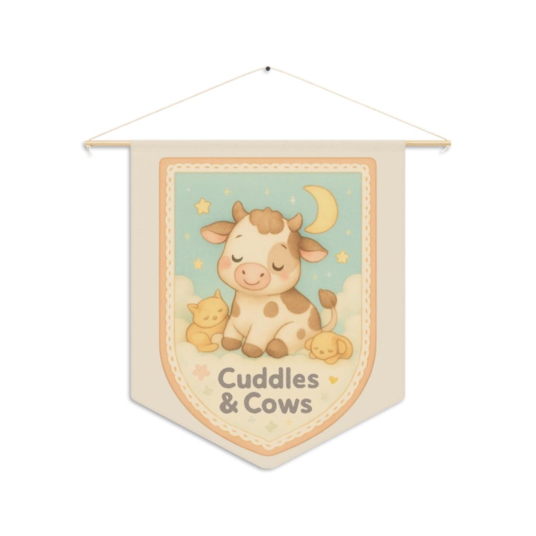 Cute Cow Wall Pennant - Nursery Decor, Cuddles & Cows Banner, Baby ...