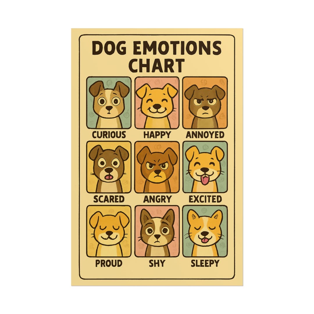 Dog Emotions Chart Poster | Pet Lover Home Decor, Dog-inspired Gift ...