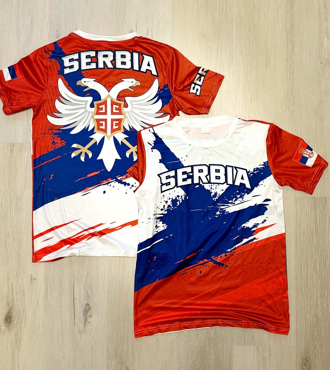 Serbia Soccer Jersey Style T-shirt: Serbian Crest Graphic Print - Etsy