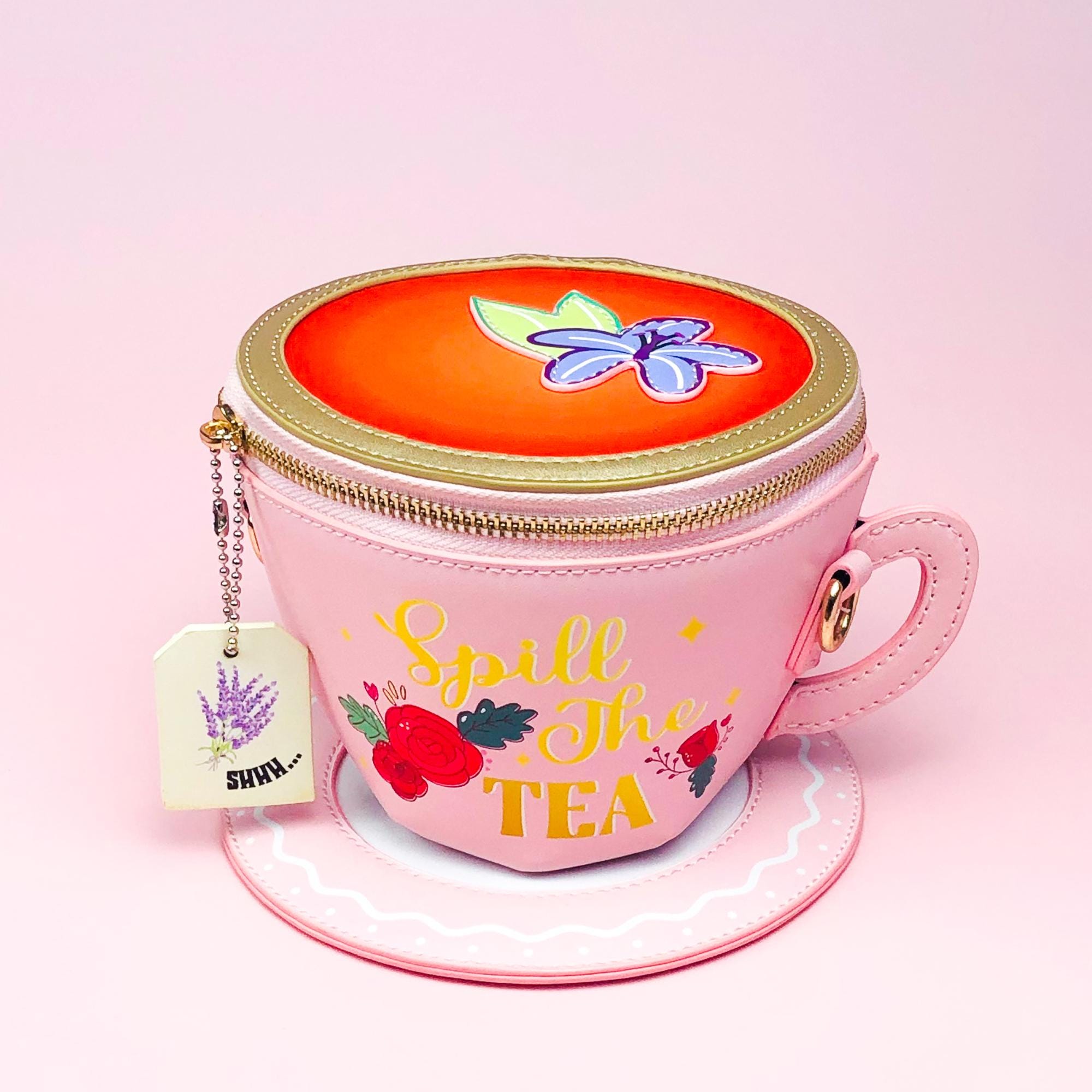 Lavender Tea Cup Crossbody Pink/blue - Etsy