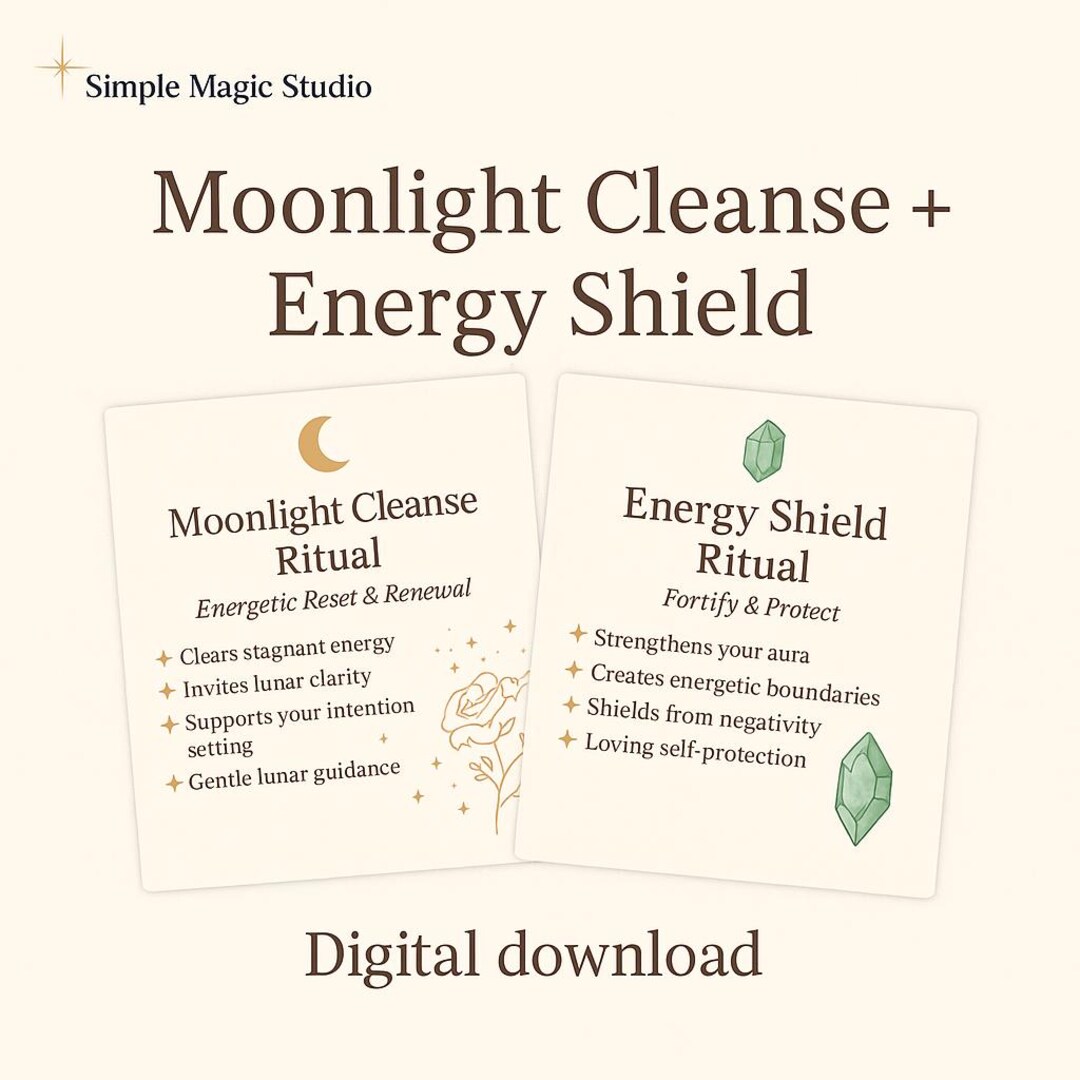Mini-bundle Moonlight Cleanse & Energy Shield (printable) - Etsy