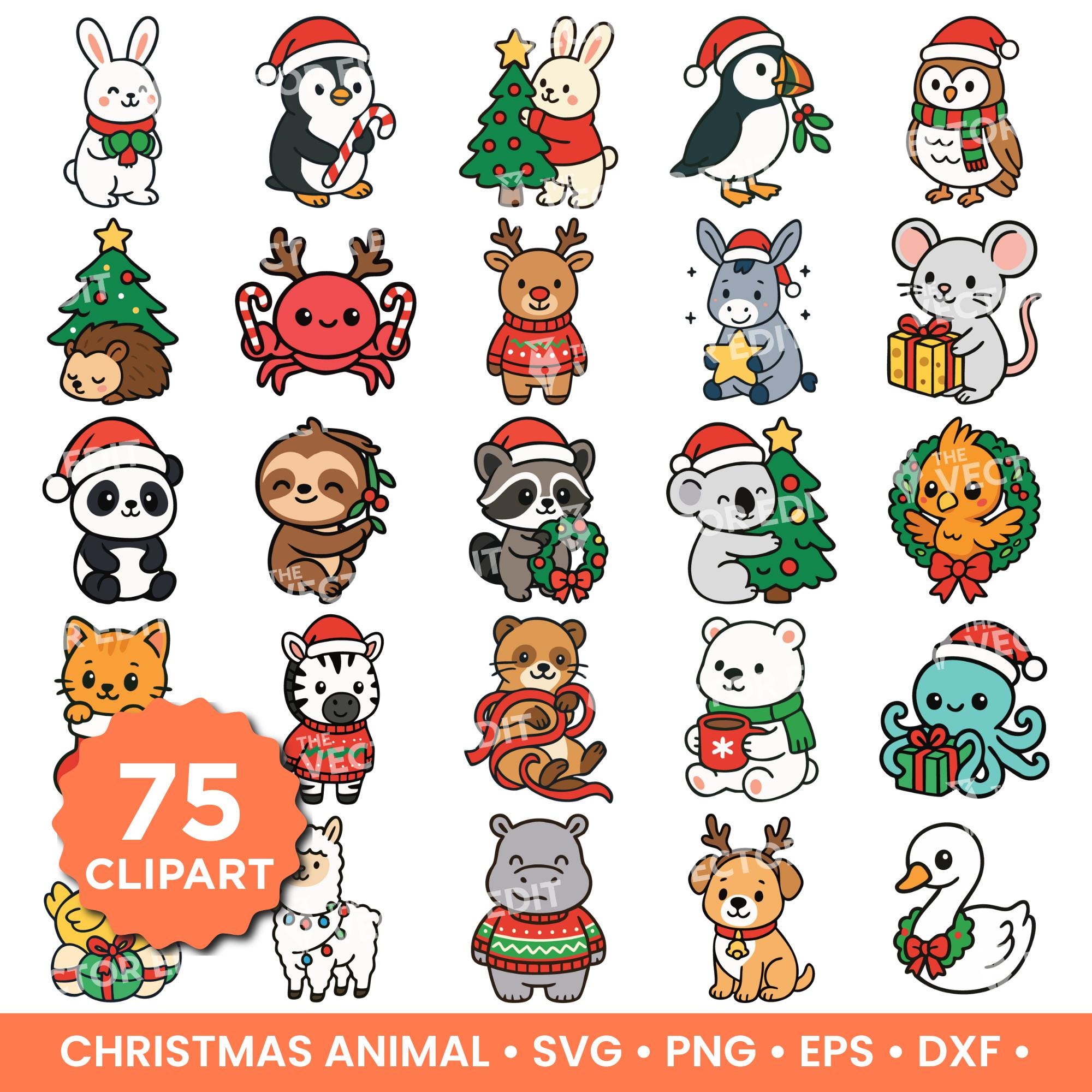 Christmas Animal SVG Bundle | Fantasy & Magical Animal Clipart Layered ...