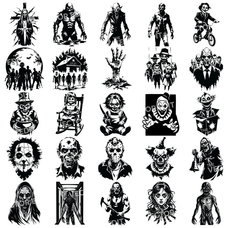 Horror SVG Bundle | Classic Horror Movie Retro Halloween Clipart ...