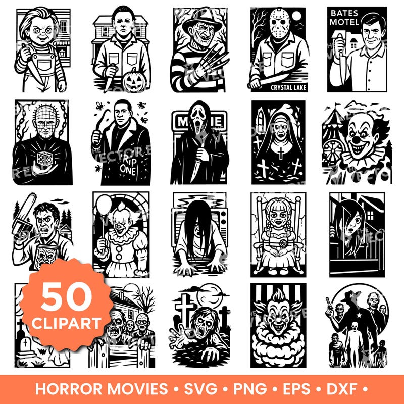 Horror Movie Clipart - Etsy