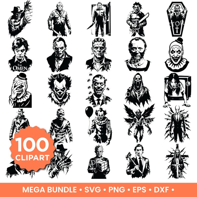Horror SVG Bundle | Classic Horror Movie Retro Halloween Clipart ...