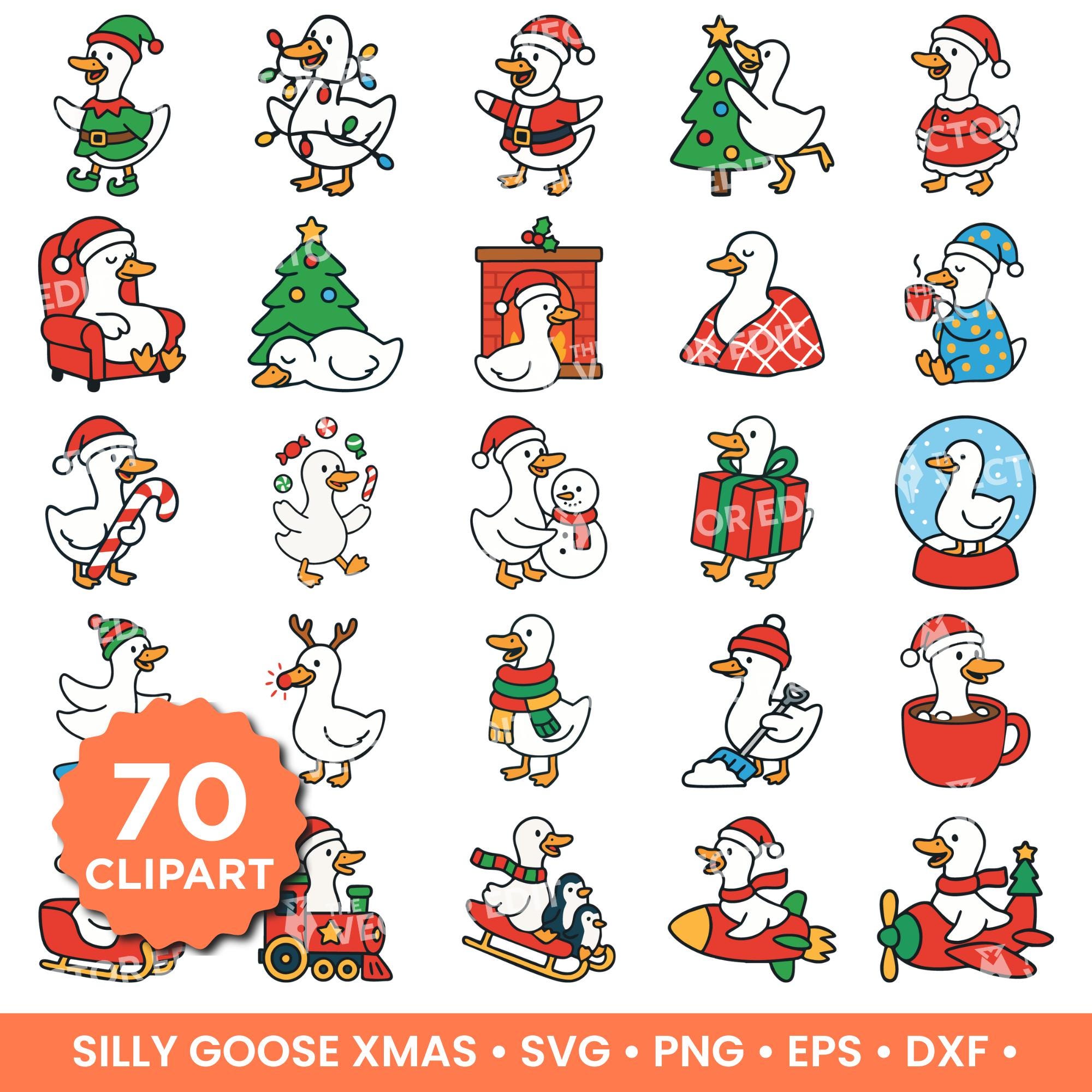 Silly Goose Christmas SVG Bundle | Funny Holiday & Winter Goose PNG ...