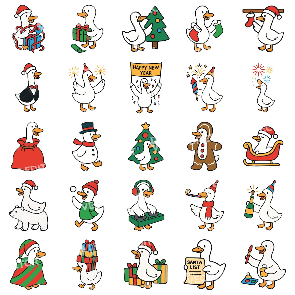 Silly Goose Christmas SVG Bundle | Funny Holiday & Winter Goose PNG ...
