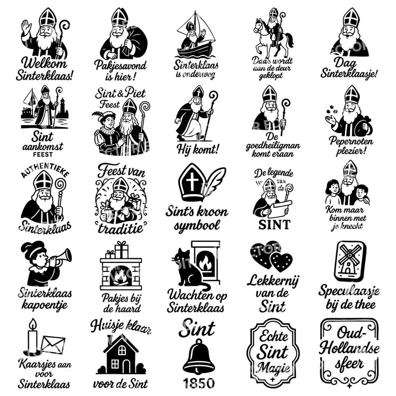 Sinterklaas SVG Bundle | Saint Nicholas Clipart | Dutch Sinterklaas ...