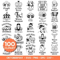 Oktoberfest 2025 SVG Bundle.beer Mug, Sausage, Pretzel, Hat and Hops ...