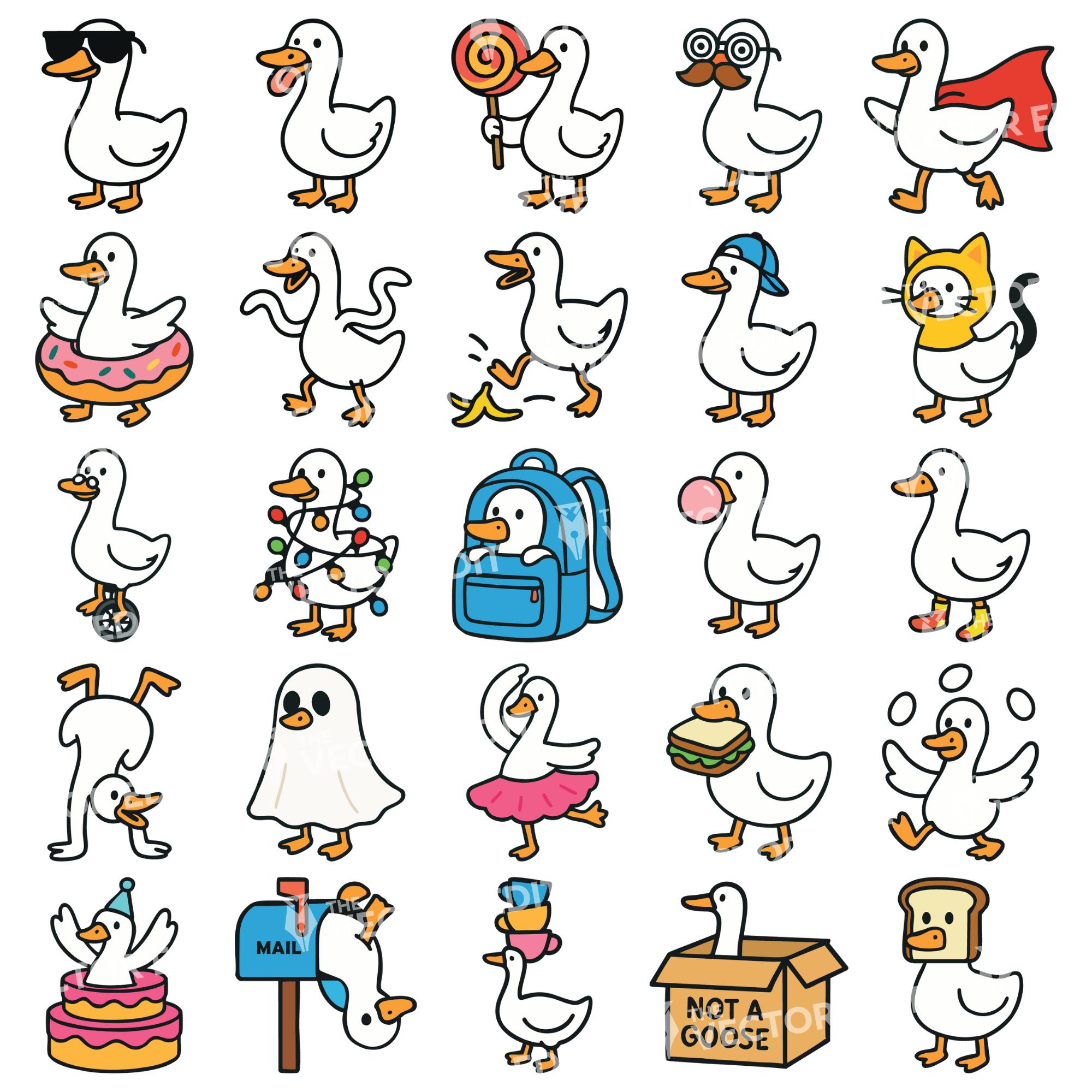 Silly Goose SVG PNG Bundle | Funny Goose Eps Dxf | Layered SVG Files ...