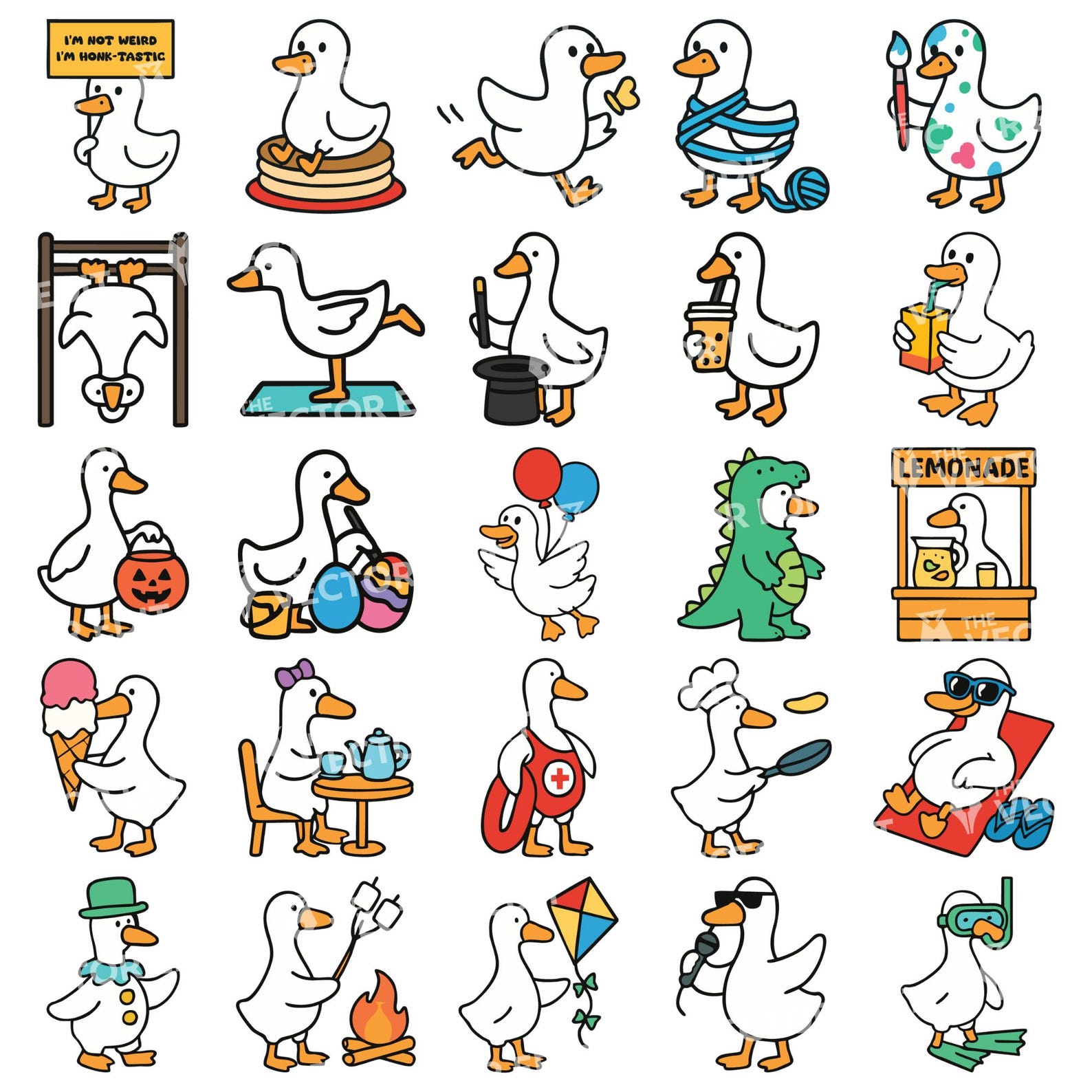 Silly Goose SVG PNG Bundle | Funny Goose Eps Dxf | Layered SVG Files ...