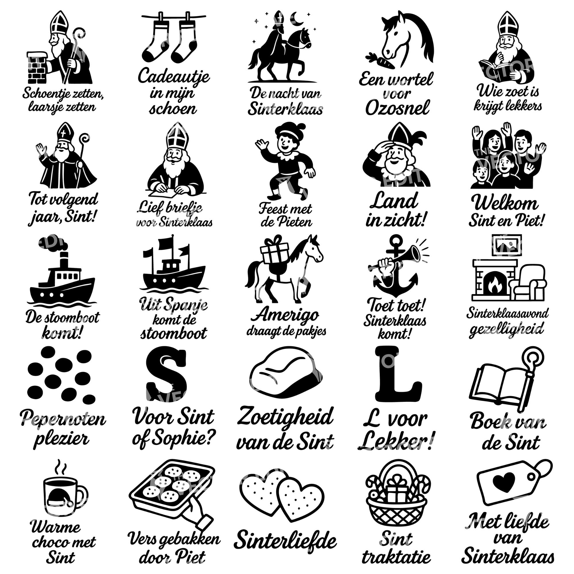 Sinterklaas SVG Bundle | Saint Nicholas Clipart | Dutch Sinterklaas ...