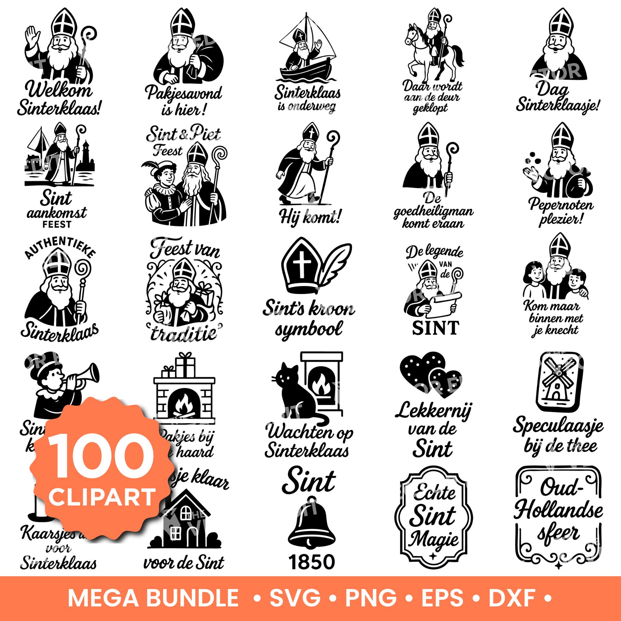 Sinterklaas SVG Bundle | Saint Nicholas Clipart | Dutch Sinterklaas ...