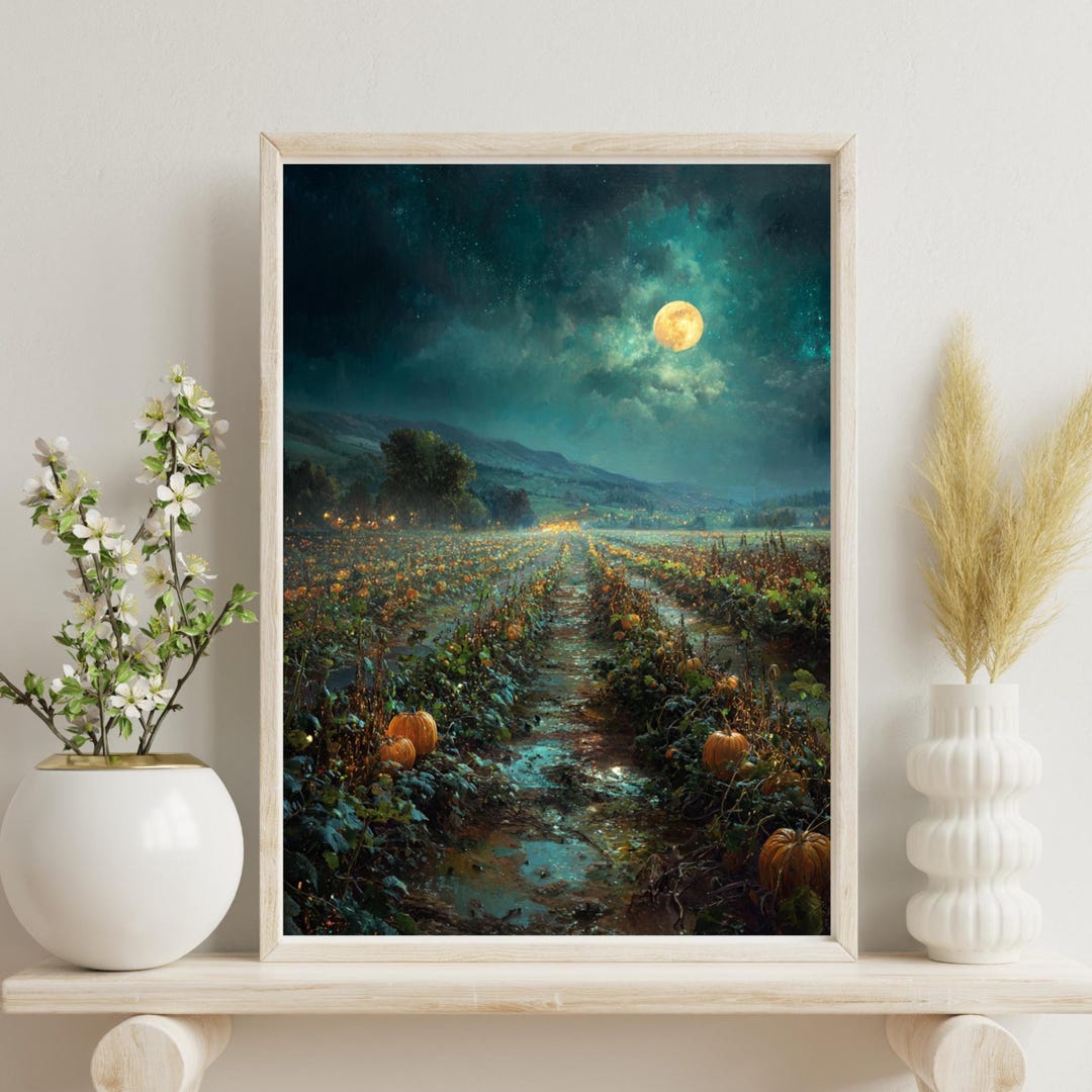Moonlit Halloween Pumpkin Puzzle – Spooky Autumn Night Jigsaw - Etsy