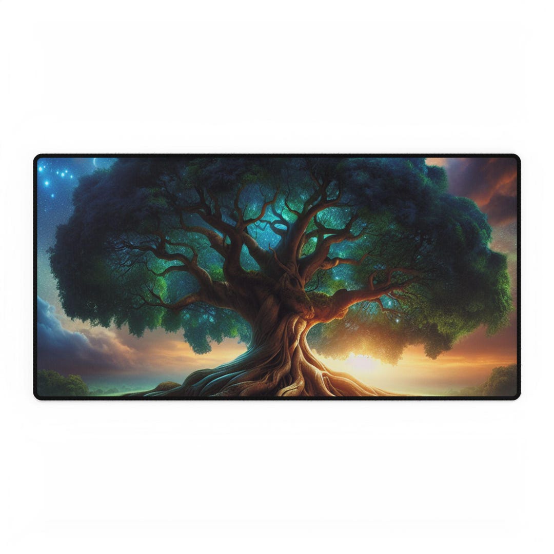 Tree of Life Desk Mat, Starry Night Office Mousepad - Etsy