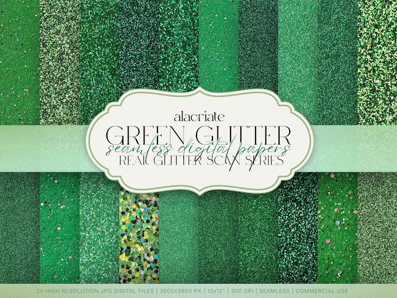 Green Glitter Seamless Digital Paper – 20 Real Glitter Texture ...