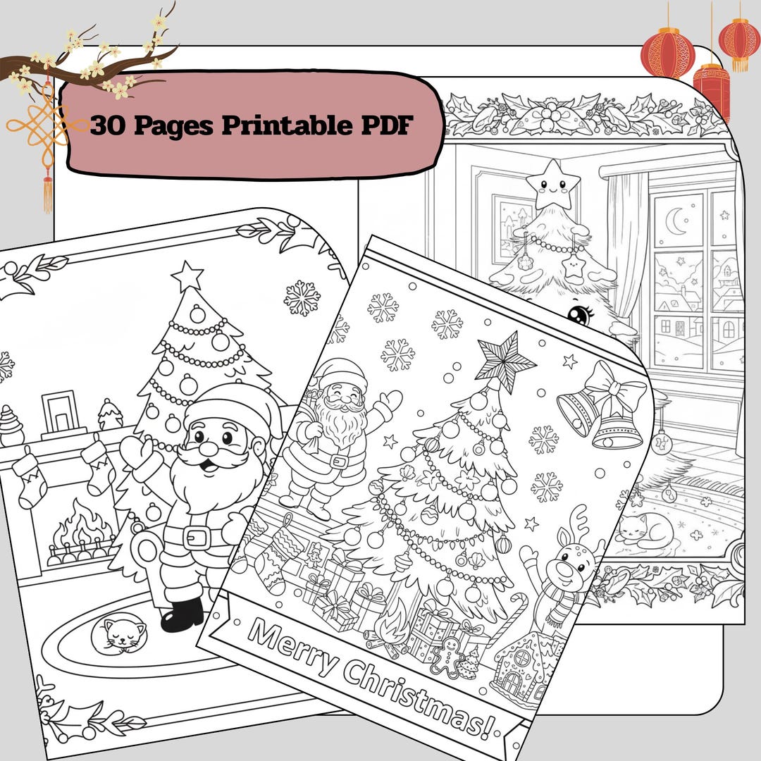 Christmas Coloring Pages for Kids – 30 Fun Holiday Coloring Sheets - Etsy