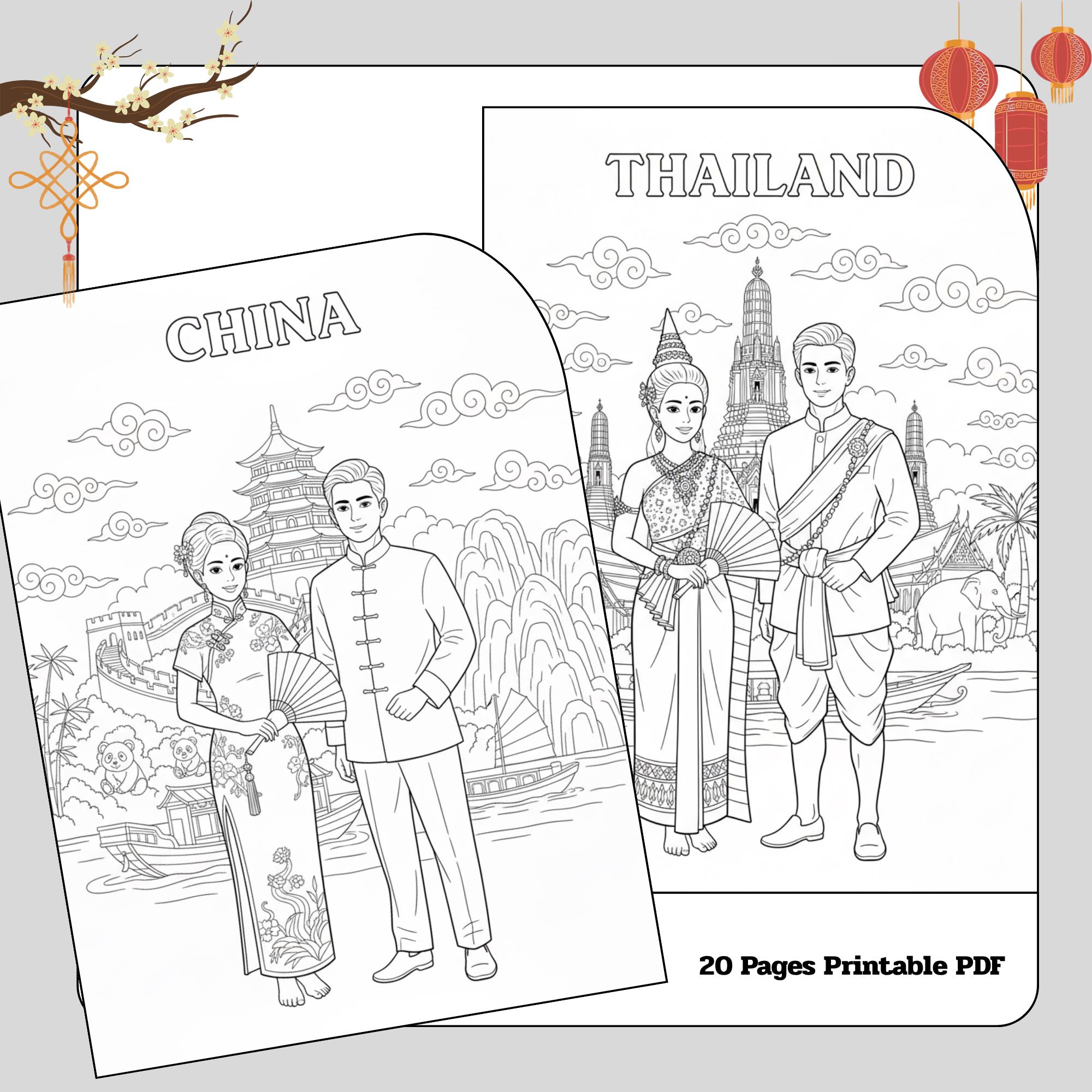 Coloring Pages of Traditional Costumes for Children - Etsy